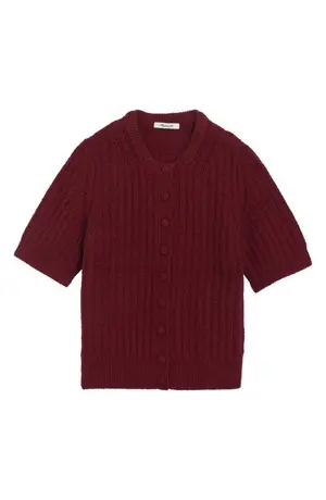Madewell Textured Stitch Short Sleeve Cardigan