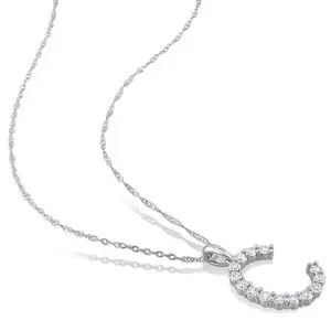 JULIANNA B. 10k White Gold Diamond Initial Pendant Necklace