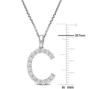 JULIANNA B. 10k White Gold Diamond Initial Pendant Necklace