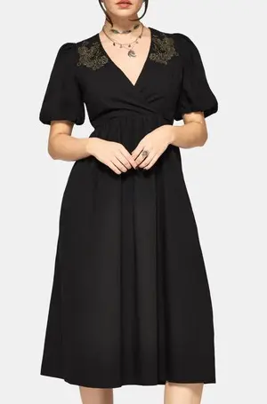 DISTURBIA Fleux Phoenix Wrap Midi Dress