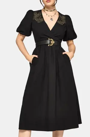 DISTURBIA Fleux Phoenix Wrap Midi Dress