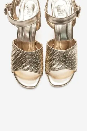 PROLOGUE SHOES Sylvar Slingback Wedge Sandal - Gold