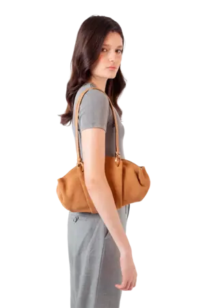 ESTHERA 0707 Suede Shoulder Bag