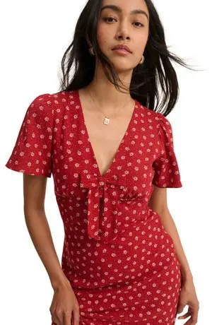 NOBODY'S CHILD Faith Flutter Sleeve Midi Dress