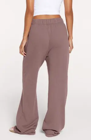 NUUDS Raw Hem Wide Leg Sweatpants - Cocoa