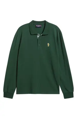 ROWING BLAZERS Pooh Hudson Long Sleeve Cotton Piqué Polo