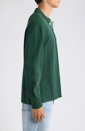 ROWING BLAZERS Pooh Hudson Long Sleeve Cotton Piqué Polo