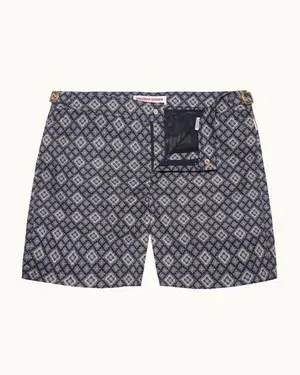 Orlebar Brown Bulldog Printed Mid-length Swim Shorts - Night Iris