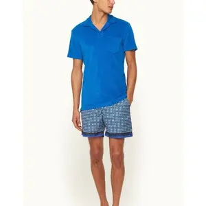 Orlebar Brown Terry Towelling Tailored Fit Towelling Polo Shirt - Nova Blue
