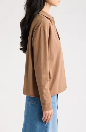Frank & Eileen Patrick Popover Henley In Heritage Jersey - Chai