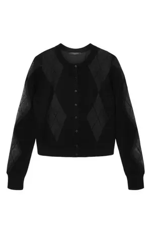 ALLSAINTS Bern Argyle Merino Wool Cardigan