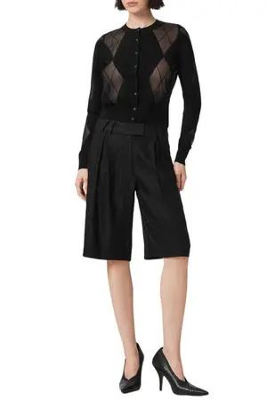 ALLSAINTS Bern Argyle Merino Wool Cardigan