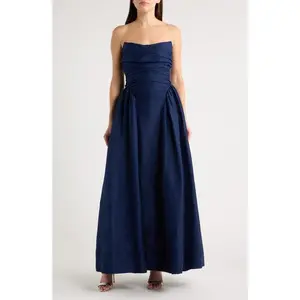 Shona Joy Celeste Strapless Gown - Midnight