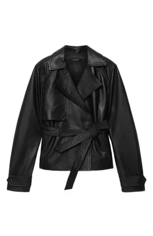 ALLSAINTS Okena Cropped Leather Jacket
