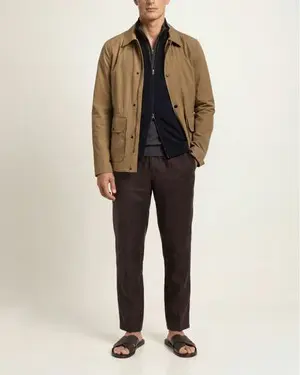 Orlebar Brown Dwight Tailored Field Jacket In Water-repellent Organic Cotton - Dijon