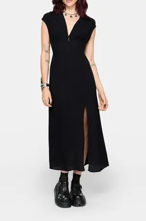 DISTURBIA Kirya Tie-back Midi Dress - Black
