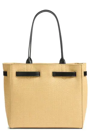 TOM FORD Audrey Medium Raffia & Leather Tote