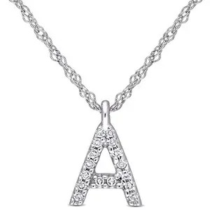 JULIANNA B. 14k White Gold Diamond Initial "a" Pendant Necklace - A