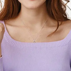 JULIANNA B. 14k White Gold Diamond Initial "a" Pendant Necklace