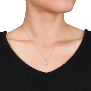 JULIANNA B. 14k White Gold Diamond Initial "a" Pendant Necklace