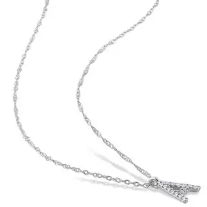 JULIANNA B. 14k White Gold Diamond Initial "a" Pendant Necklace