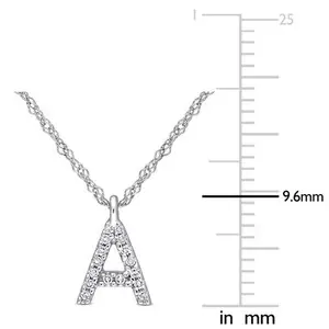 JULIANNA B. 14k White Gold Diamond Initial "a" Pendant Necklace