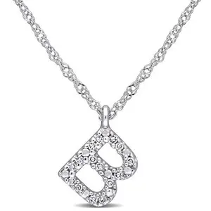 JULIANNA B. 14k White Gold Diamond Initial "a" Pendant Necklace - B