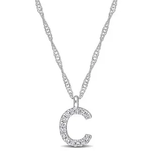 JULIANNA B. 14k White Gold Diamond Initial "a" Pendant Necklace - C