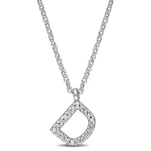 JULIANNA B. 14k White Gold Diamond Initial "a" Pendant Necklace - D