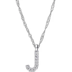 JULIANNA B. 14k White Gold Diamond Initial "a" Pendant Necklace - J