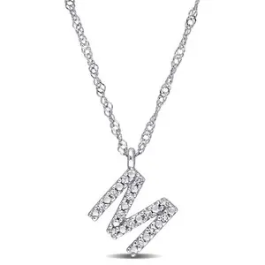 JULIANNA B. 14k White Gold Diamond Initial "a" Pendant Necklace - M