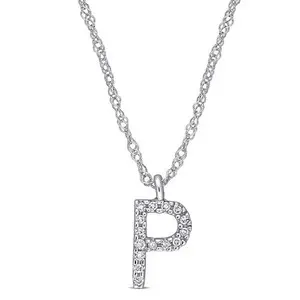 JULIANNA B. 14k White Gold Diamond Initial "a" Pendant Necklace - P