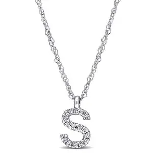 JULIANNA B. 14k White Gold Diamond Initial "a" Pendant Necklace - S