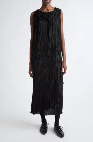 MERUERT TOLEGEN Broomstick Pleat Georgette Column Dress