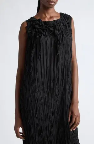 MERUERT TOLEGEN Broomstick Pleat Georgette Column Dress