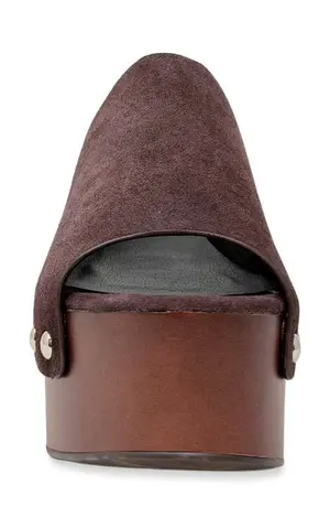SHU SHOP Hayden Faux Leather Platform Mule - Brown Suede