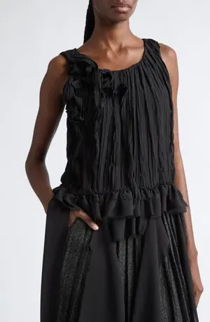 MERUERT TOLEGEN Pleated Georgette Tank