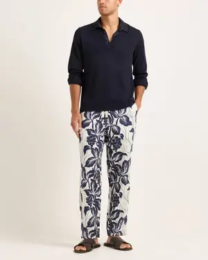 Orlebar Brown Alex Linen Relaxed-fit Trousers - Night Iris