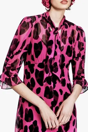 Anna Sui Jewel Jaguar Chiffon Maxi Dress