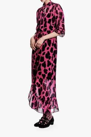 Anna Sui Jewel Jaguar Chiffon Maxi Dress