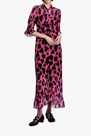 Anna Sui Jewel Jaguar Chiffon Maxi Dress