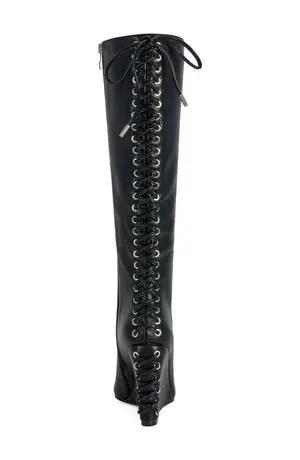 AZALEA WANG Thaumus Pointed Toe Knee High Wedge Boot