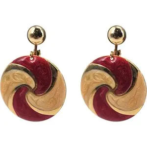MADISON BEVERLY HILLS Vintage 1980s Swirl Clip-on Earrings - Gold