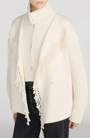 FRAME The Cropped Jacquard Coat