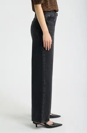 FRAME The Belted Loose High Waist Wide Leg Jeans