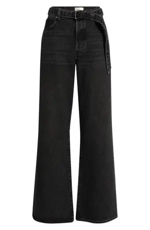 FRAME The Belted Loose High Waist Wide Leg Jeans