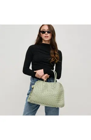 URBAN EXPRESSIONS Rhonda Woven Tote Handbag - Sage