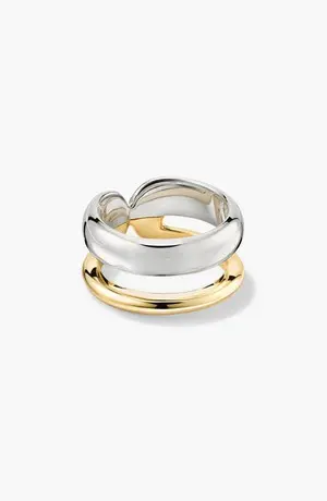 Mejuri Duet Mixed Ring 18k Gold Vermeil And Sterling Silver