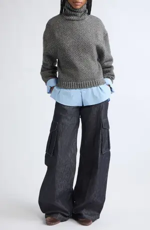 Gabriela Hearst Eos Cotton & Linen Barrel Leg Cargo Pants