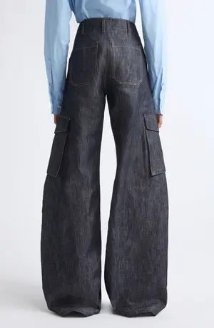 Gabriela Hearst Eos Cotton & Linen Barrel Leg Cargo Pants